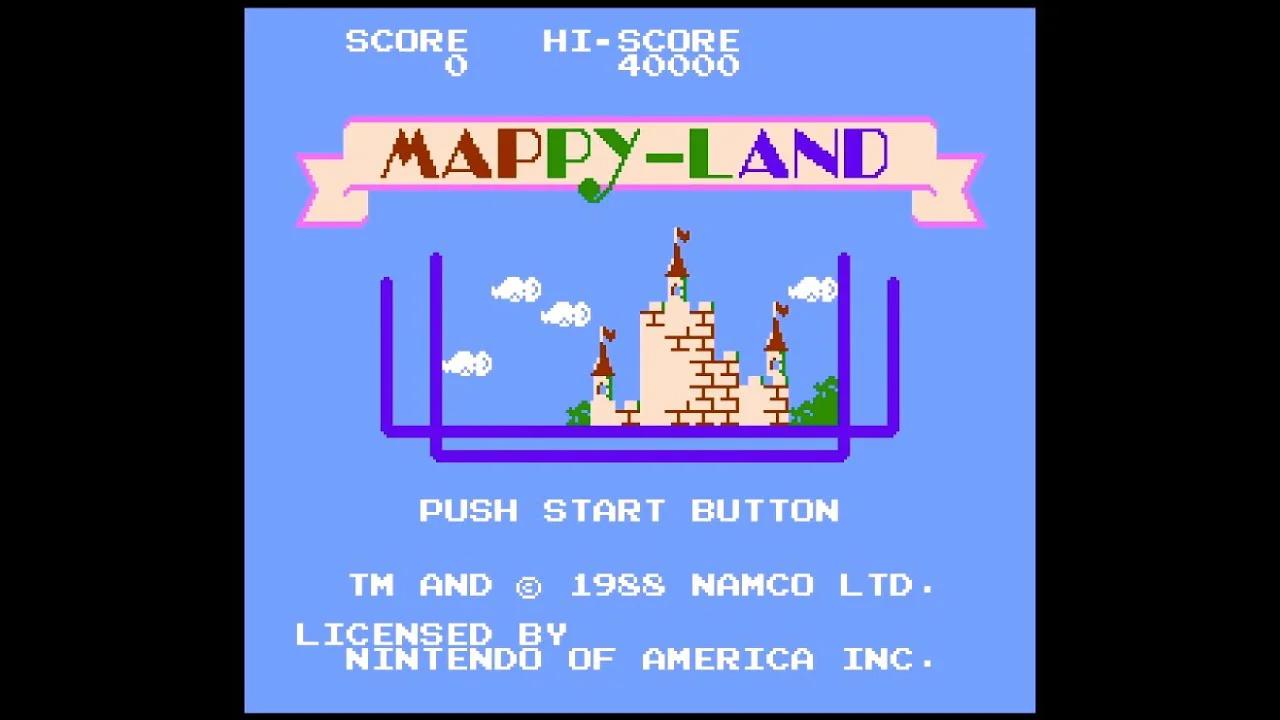 Mappy Land Title Screen (NES)