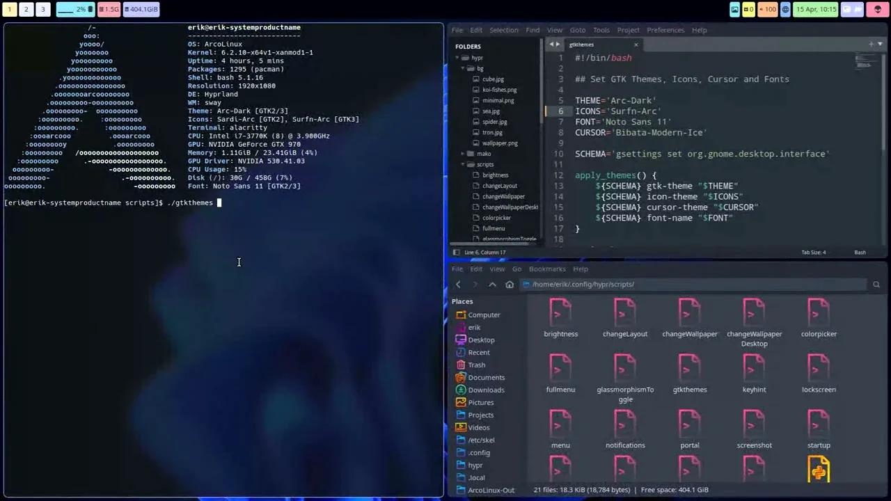 ArcoLinux : 3446 Hyprland - How to change the theme, icons and cursor