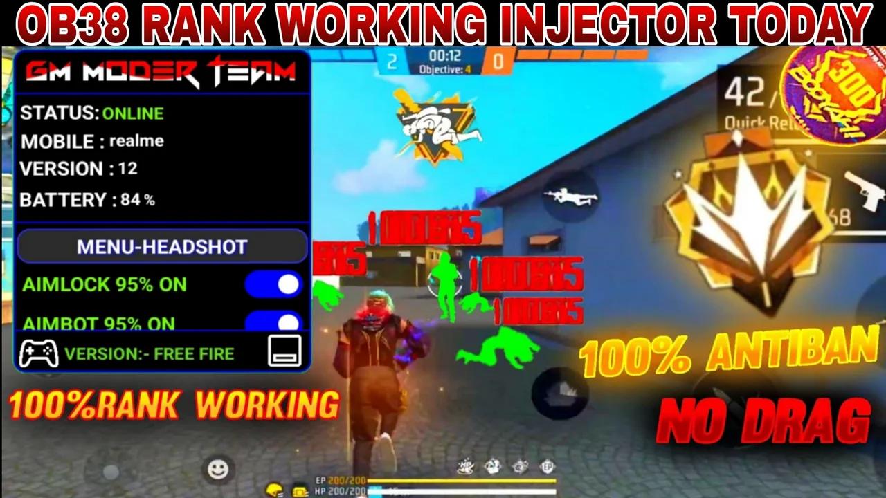 New Ob38 Update FF Max + Paid All Rank Working 🔥 Auto headshot injector 100%Antiban Obb No Drag inje